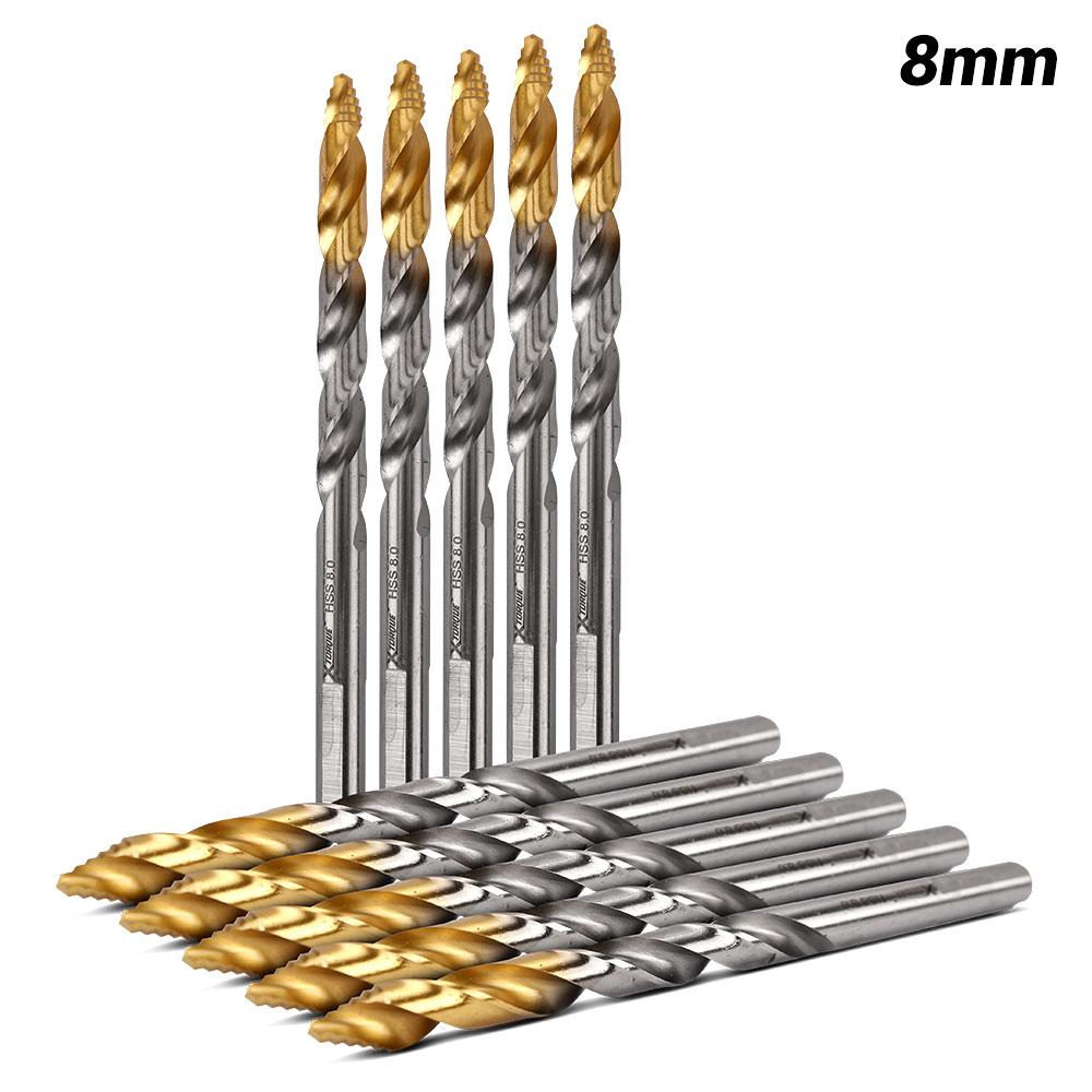 Xtorque XP10PK8MM Platinum 10-Pack 8mm x 114mm HSS M2 Sharkstep Drill Bits Set