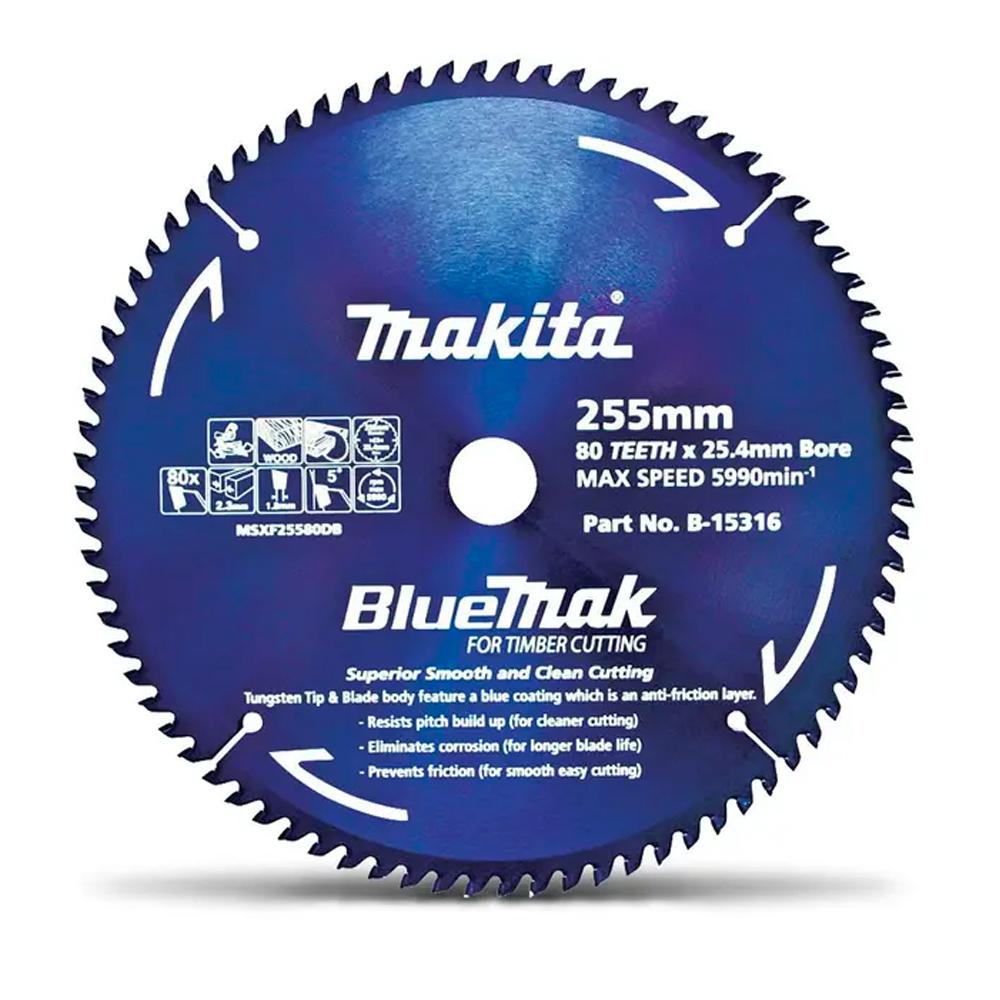 Makita B-15316 255mm (10") x 25.4mm 80T TCT Bluemark Circular Saw Blade