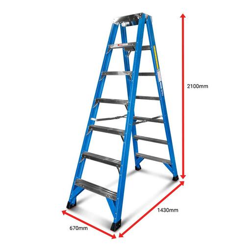 Climbrite CDSTEP6 2.1m 6 Step Fibreglass Double Sided Ladder