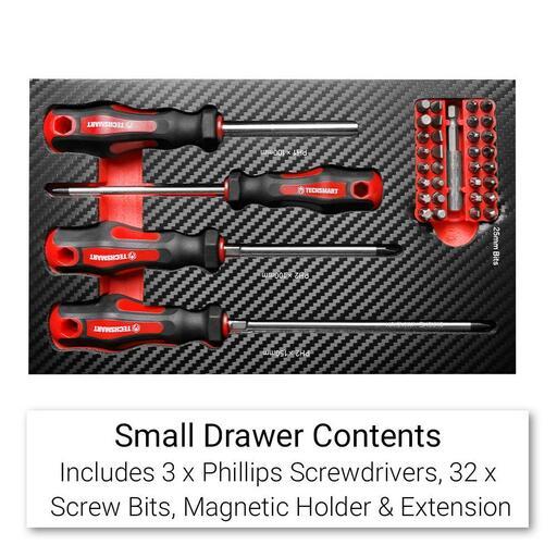 Techsmart TTK206 206pce Metric/SAE 6 Drawer Black Tool Chest