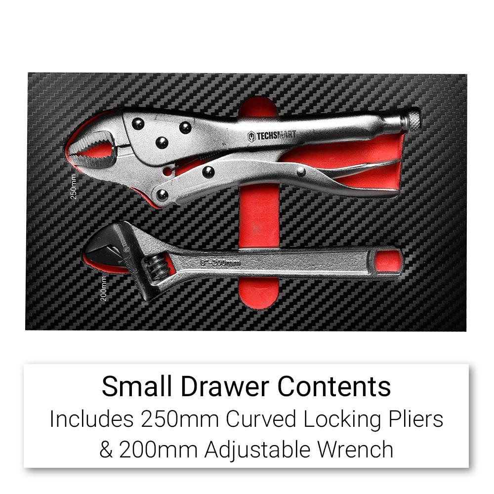 Techsmart TTK206 206pce Metric/SAE 6 Drawer Black Tool Chest