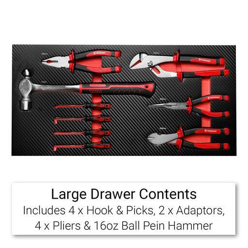 Techsmart TTK206 206pce Metric/SAE 6 Drawer Black Tool Chest