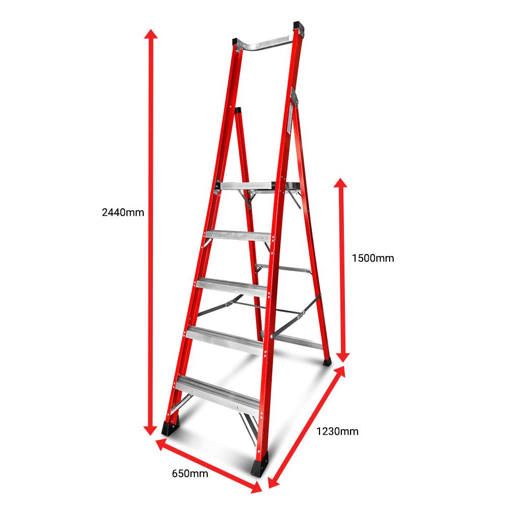 Climbrite CSTEP5ECO 1.5m 5-Step Eco Fibreglass Platform Ladder