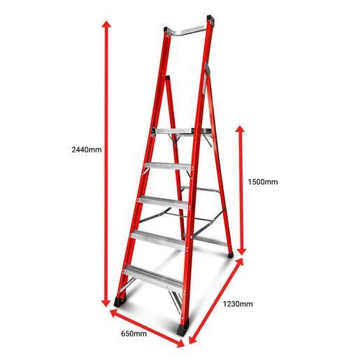Climbrite CSTEP5ECO 1.5m 5-Step Eco Fibreglass Platform Ladder
