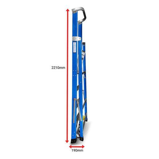Climbrite CSTEP4 1.2m 4-Step Fibreglass Platform Ladder On Wheels