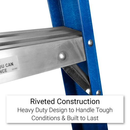 Climbrite CSTEP4 1.2m 4-Step Fibreglass Platform Ladder On Wheels