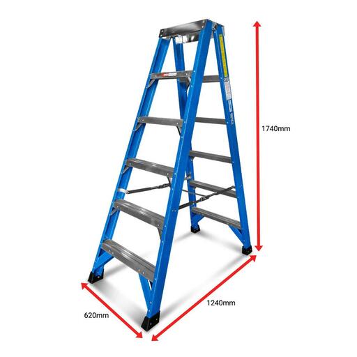 Climbrite CDSTEP5 1.8m 5 Step Fibreglass Double Sided Ladder