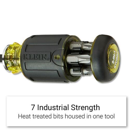 Klein A-32308 8-in-1 Multi-Bit Adjustable Length Stubby Screwdriver