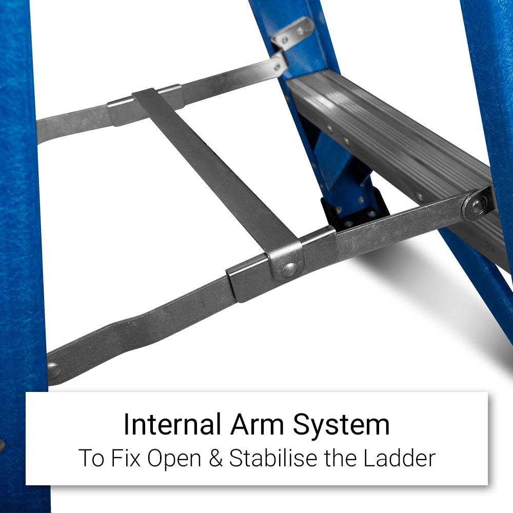 Climbrite CDSTEP7 2.4m 7-Step Fibreglass Double Sided Ladder