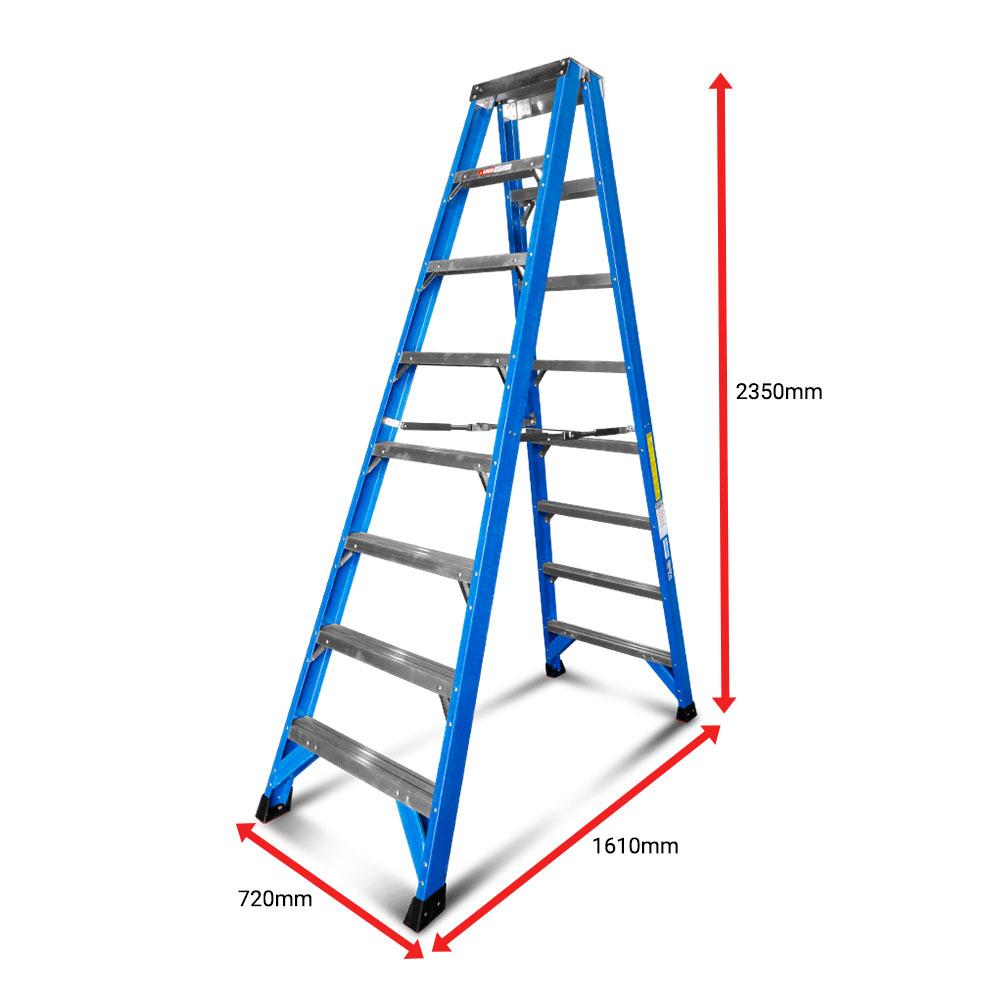 Climbrite CDSTEP7 2.4m 7-Step Fibreglass Double Sided Ladder