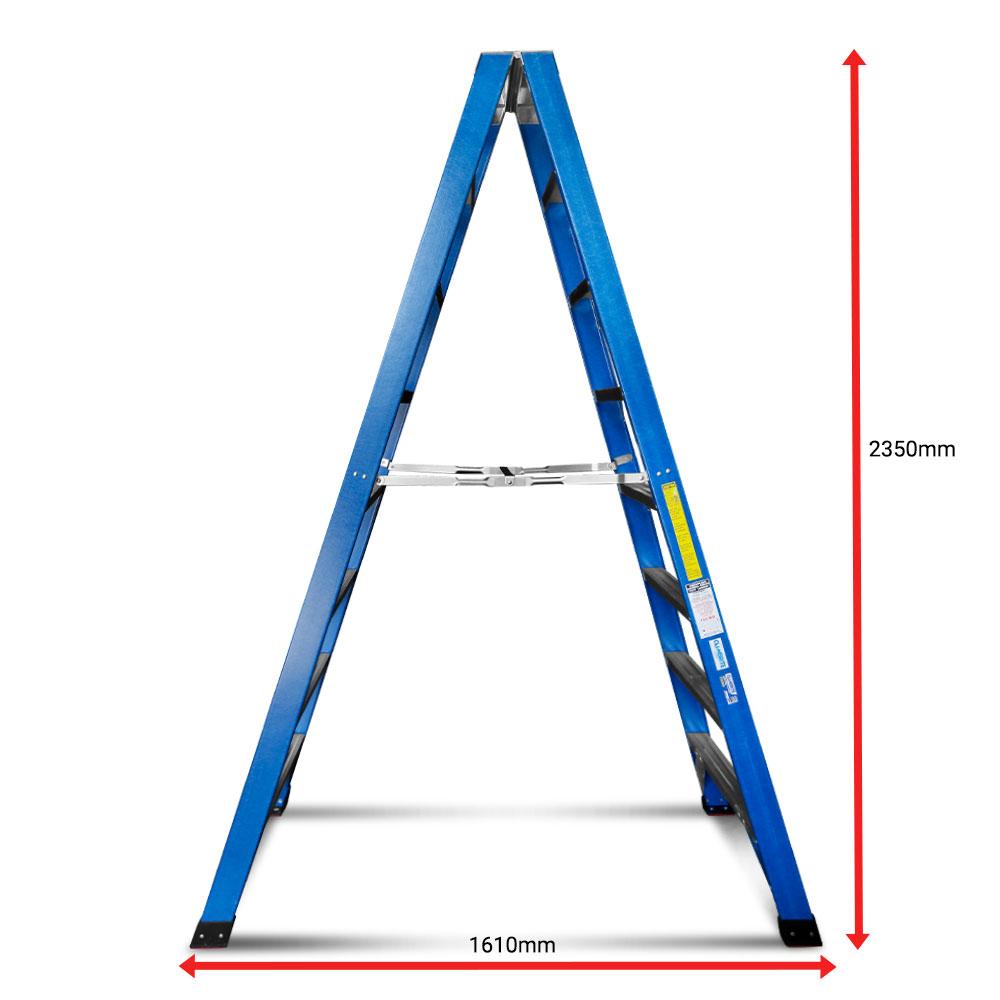 Climbrite CDSTEP7 2.4m 7-Step Fibreglass Double Sided Ladder