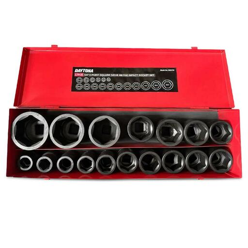 Daytona DIS1734 19mm-55mm 17pce 3/4" 6 Point Square Drive Metric Impact ...