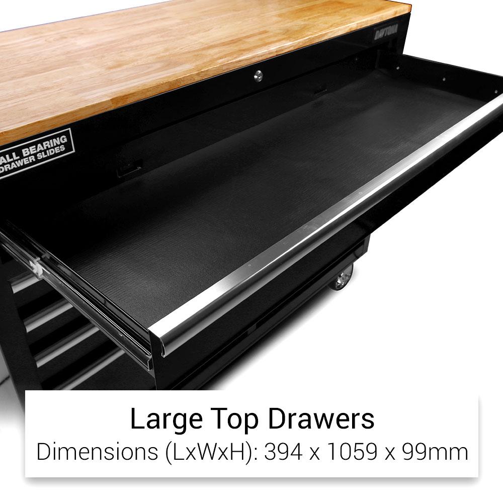 Daytona D46BB 1170mm (46") 9 Drawer Bottom Roller Cabinet With Wood ...