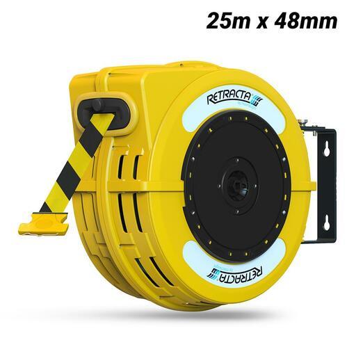 Retracta C1BYB5025Y 25m x 48mm (1.8") Yellow & Black Stripe Barrier ...