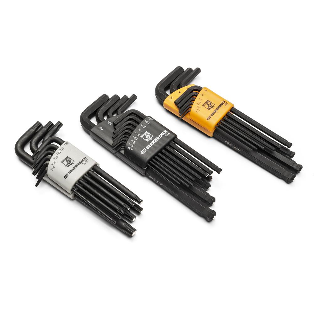 GEARWRENCH 83527 31pce SAE/Metric/Torx Magnetic Long Ball End Hex Key Set