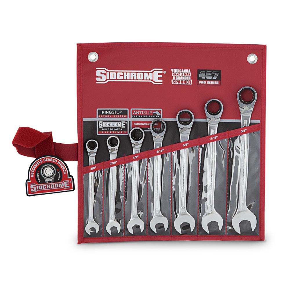 Sidchrome SCMT22405N 7pce Series Geared Imperial Spanner Set