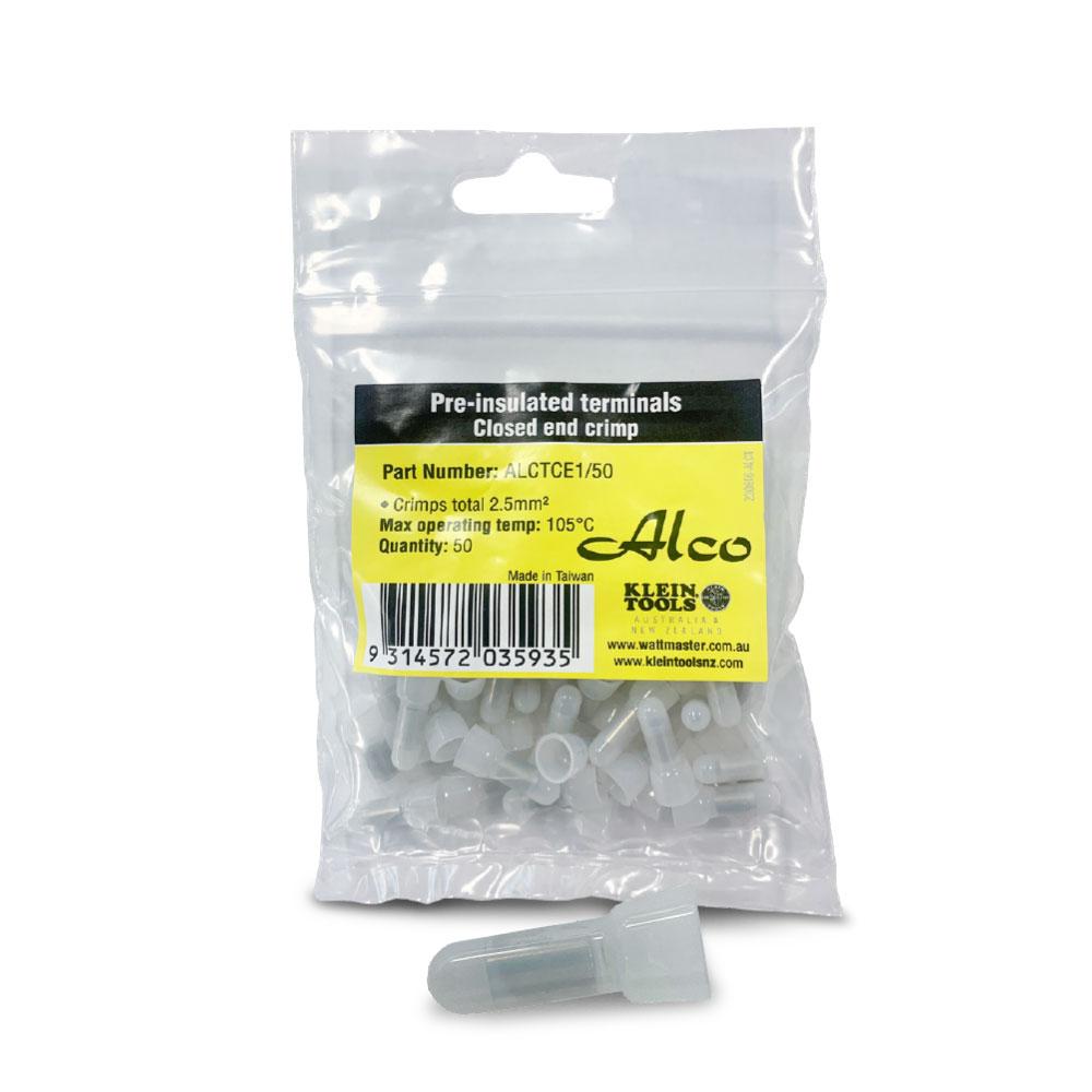 Alco ALCTCE1/50 50-Pack Pre-Insulated Terminals Closed End Crimp