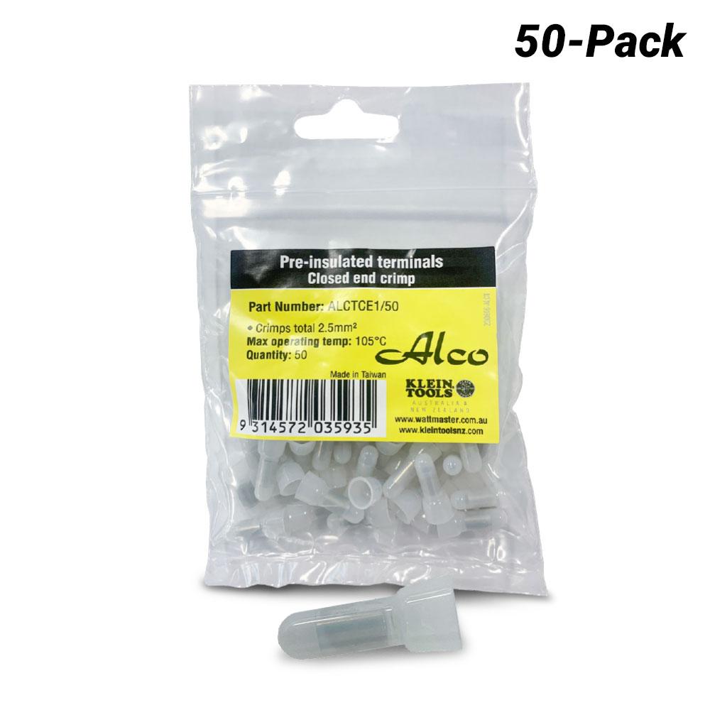 Alco ALCTCE1/50 50-Pack Pre-Insulated Terminals Closed End Crimp