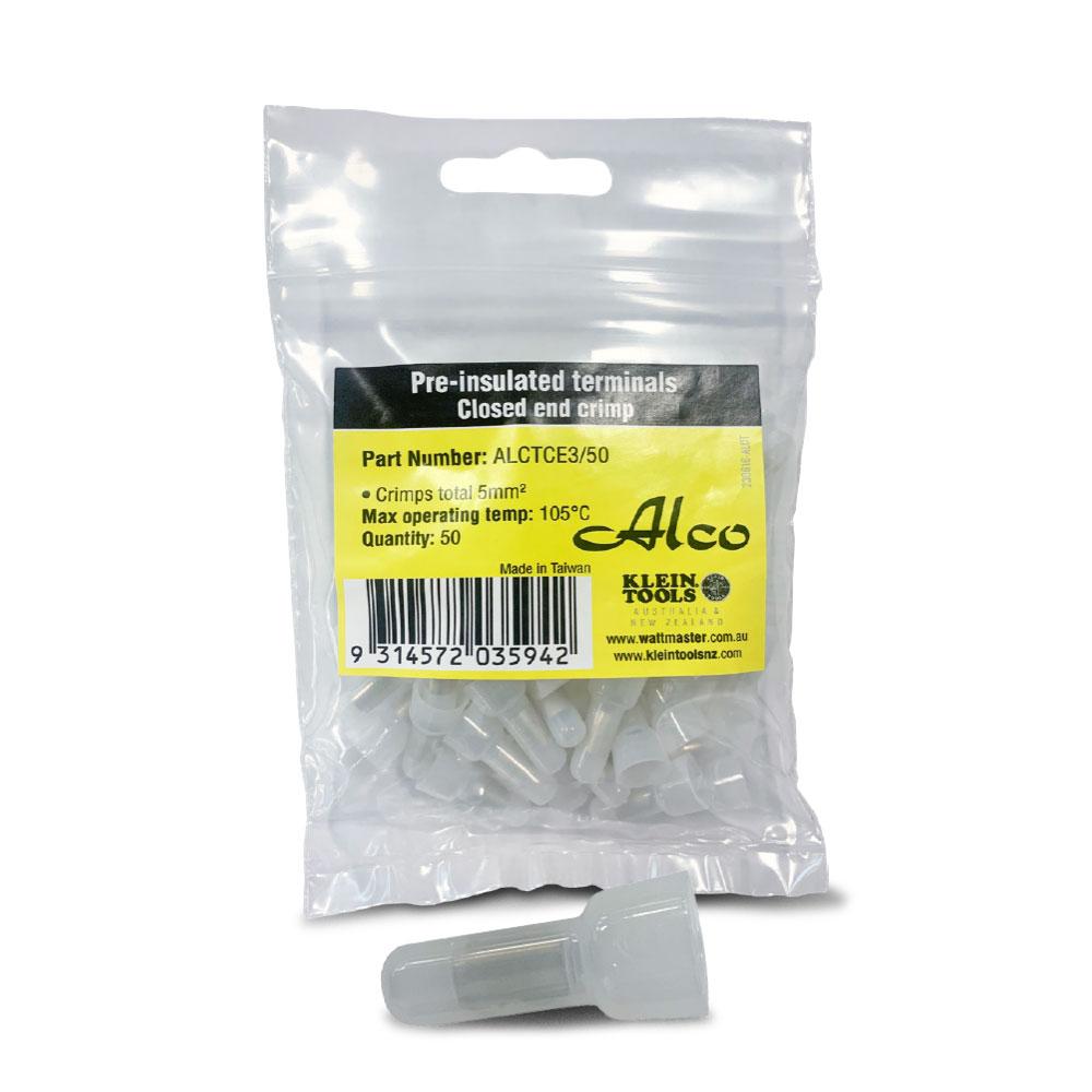 Alco ALCTCE3/50 50-Pack Pre-Insulated Terminals Closed End Crimp