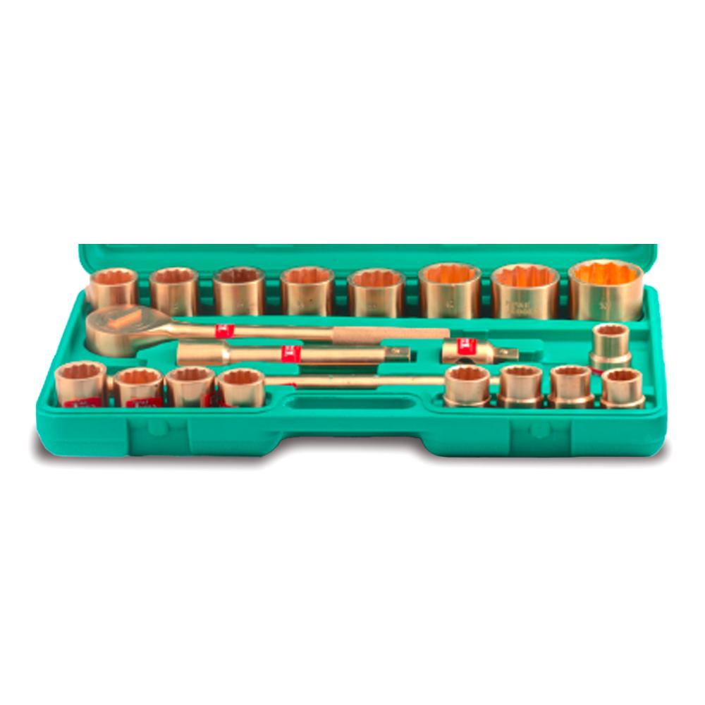 T&E Tools CB101L 21pce 3/4" Drive Copper Beryllium Socket Set