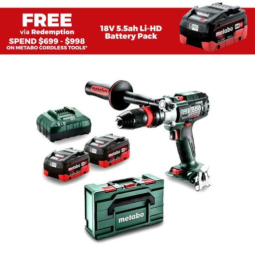Metabo SB 18 LTX-3 BL Q I Metal MB 5.5 K (AU60318200) 18V 5.5Ah Li-ion ...