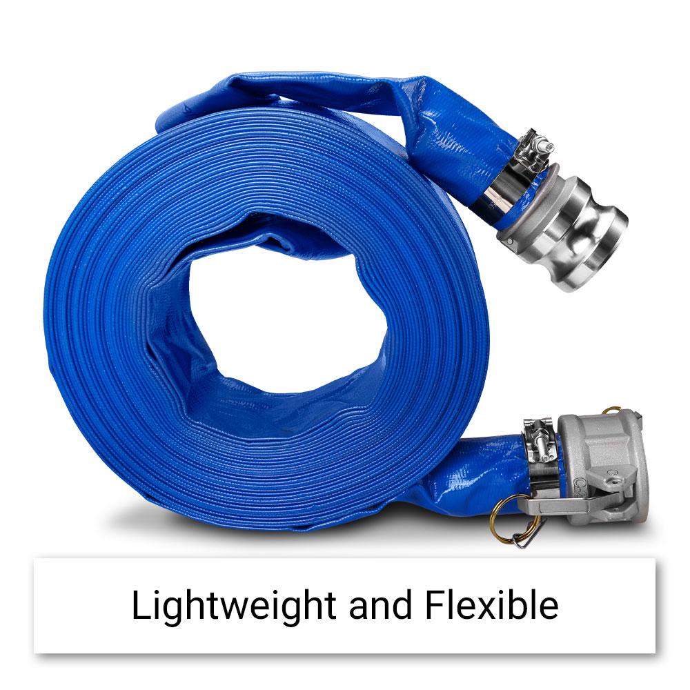 Industek ILFH15 20m x 38mm (1-1/2") Lay Flat Hose with Fittings
