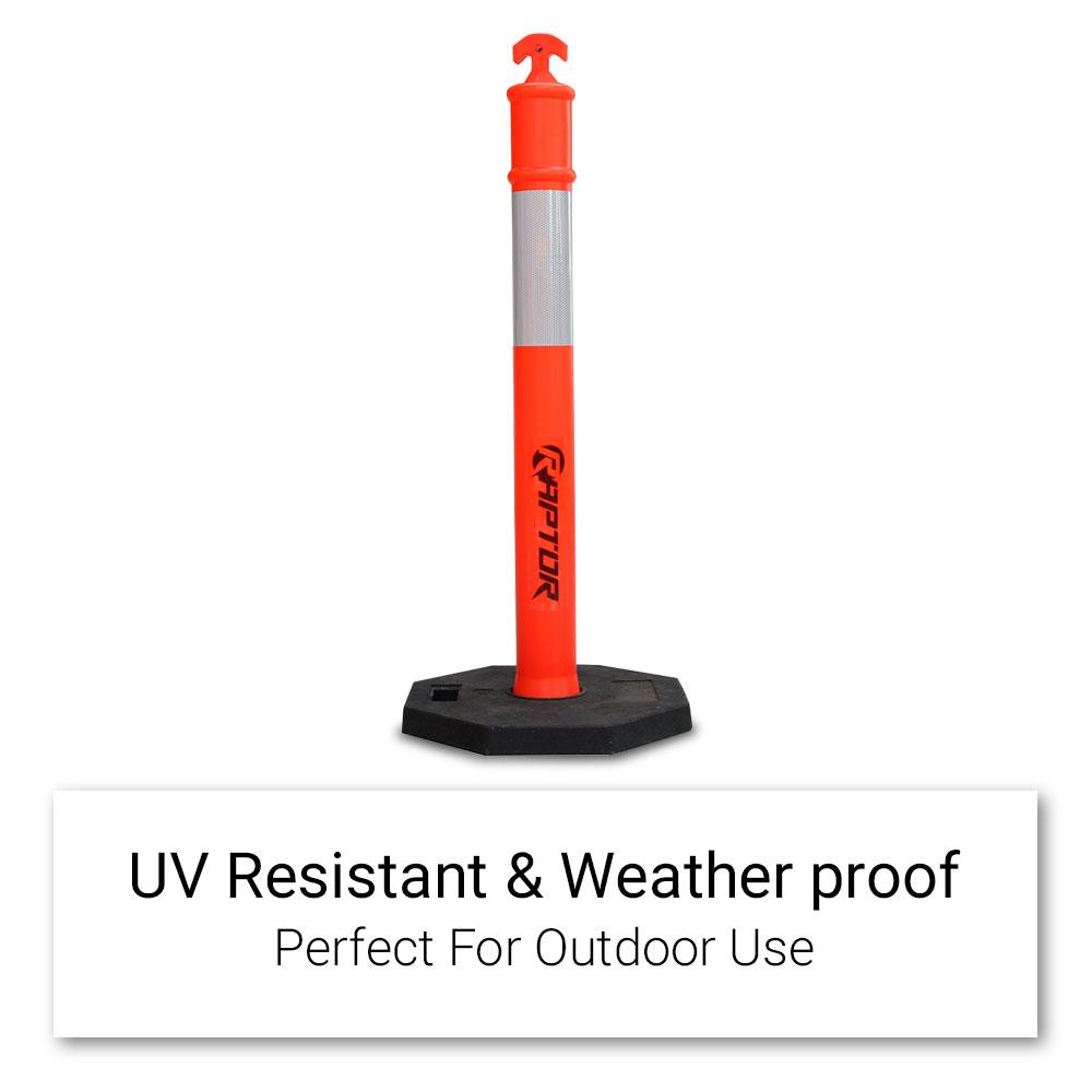 Raptor RB8KG 8kg Base Hi-Vis T-Top Bollard - Orange