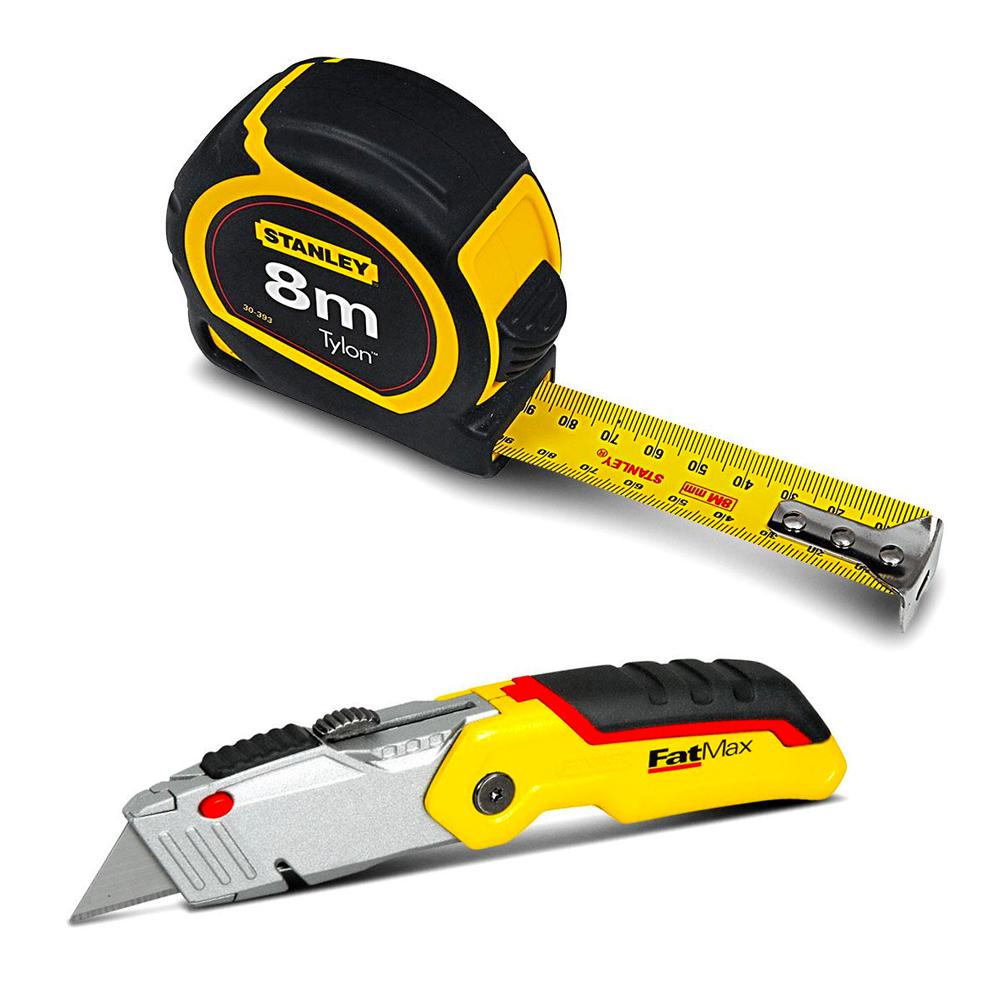 Stanley 10-825 + 30-393 FatMax Retractable Folding Knife + Tylon 8m ...