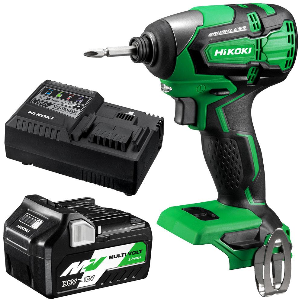 HiKOKI WH18DBSL(SP1Z) 18V 5.0Ah Li-Ion Cordless Brushless Slide Impact Driver Drill Combo Kit