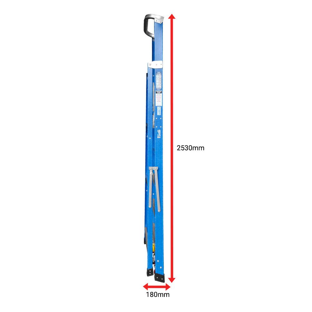 Climbrite CSTEP5 1.5m 5-Step Fibreglass Platform Ladder On Wheels