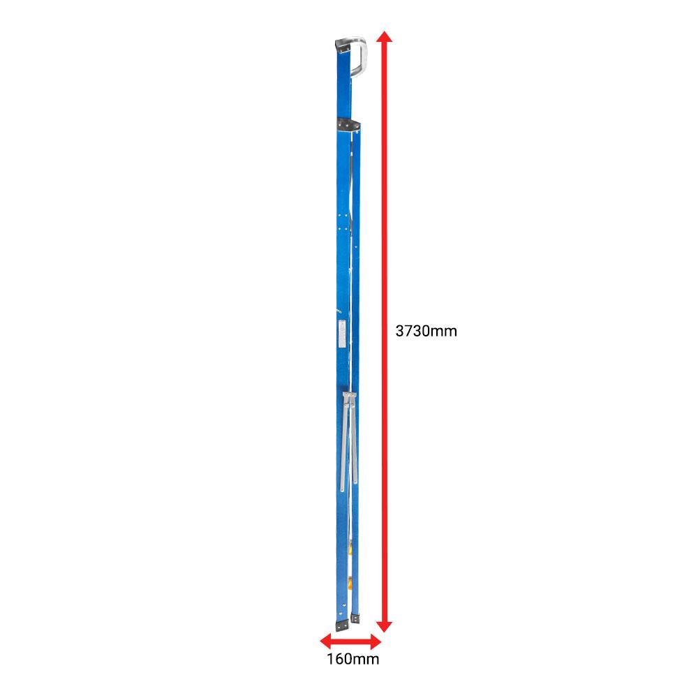 Climbrite CSTEP9 2.7m 9-Step Fibreglass Platform Ladder On Wheels