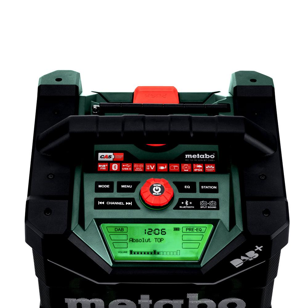 Metabo AU60077900 12V-18V Li-ion Cordless DAB+ Worksite Radio with 5 ...