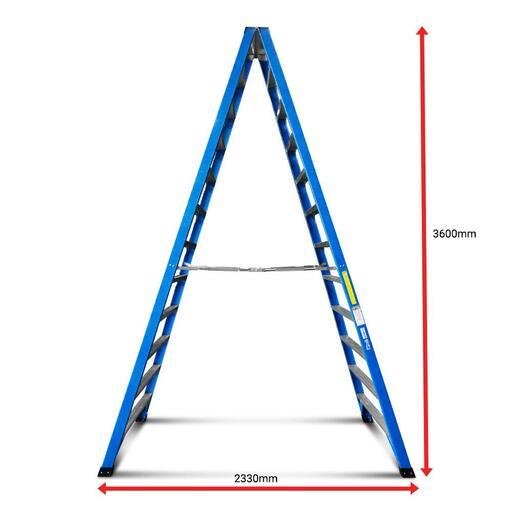 Climbrite CDSTEP11 3.6m 11-Step Fibreglass Double Sided Ladder