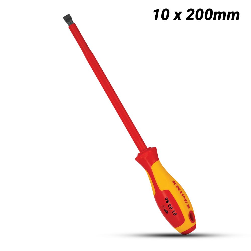 Knipex 982010 10mm (0.3") x 200mm (7.8") 1000V VDE Slotted Screwdriver