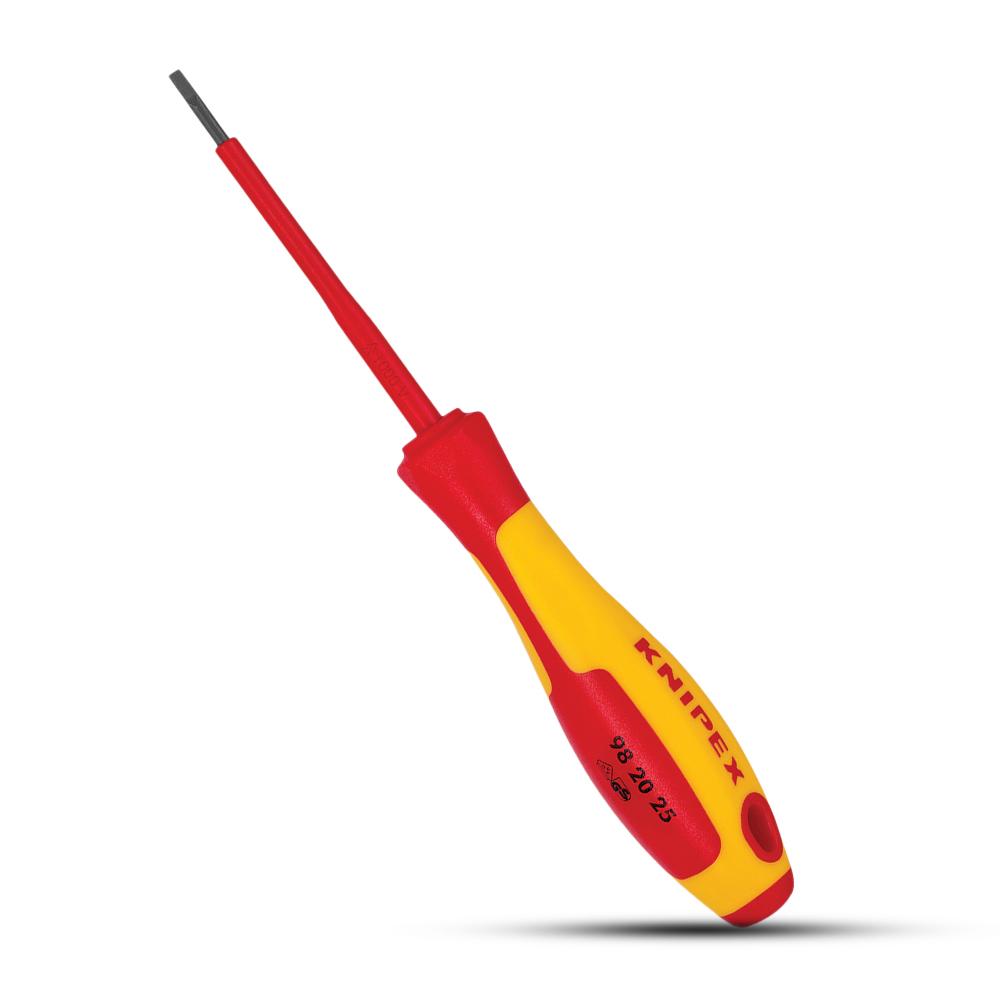 Knipex 982025 2.5mm (0.09) x 75mm (2.9") 1000V VDE Slotted Screwdriver