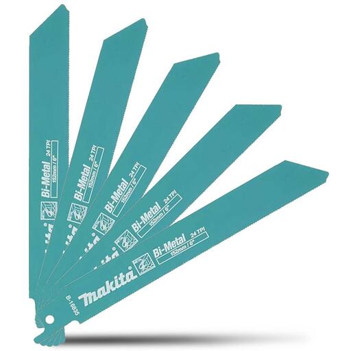 Makita B-16835 5-Pack 152mm 24TPI Bi-Metal Reciprocating Blades