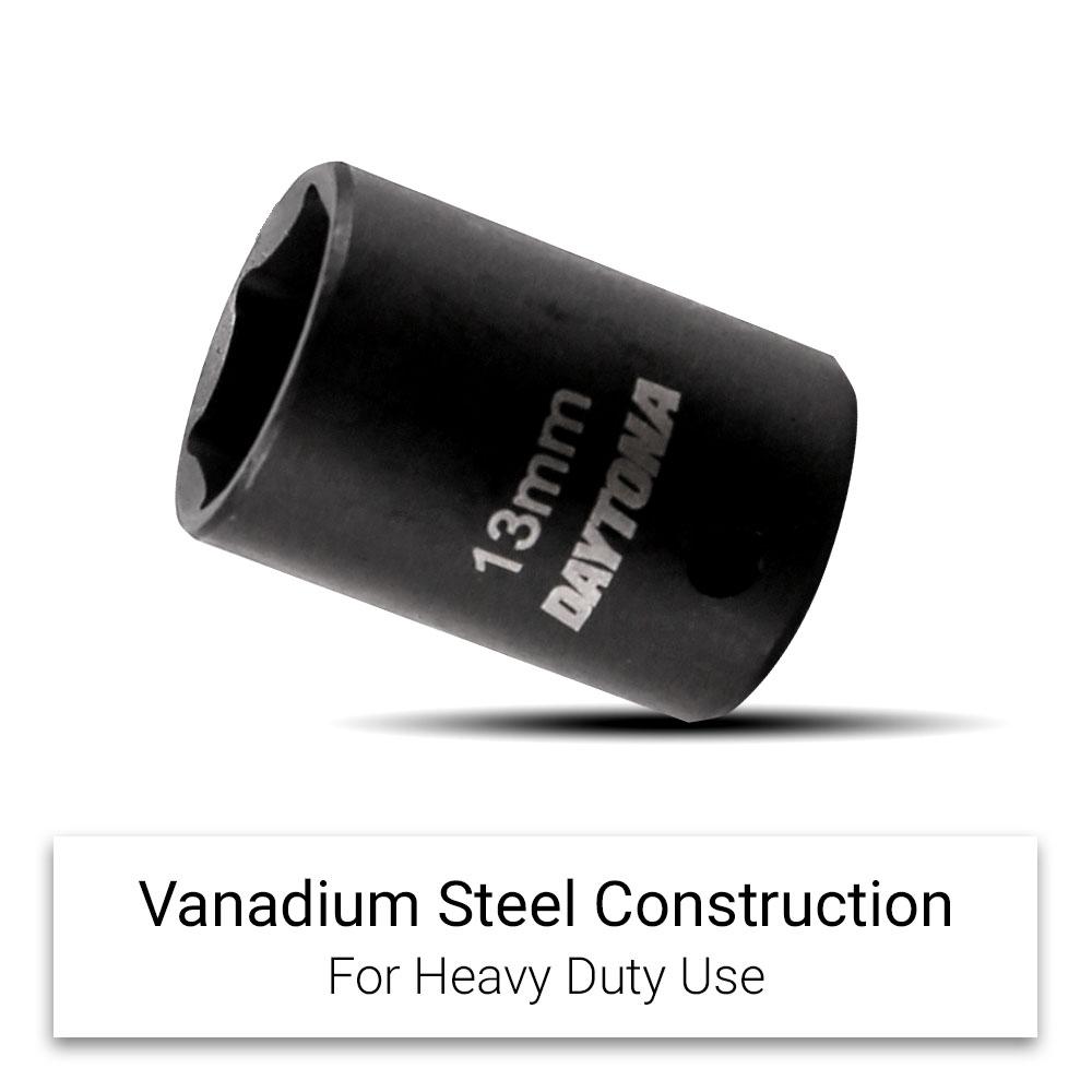 Daytona DTW1014 10pce 1/4" Drive Thin Wall Metric Impact Socket Set