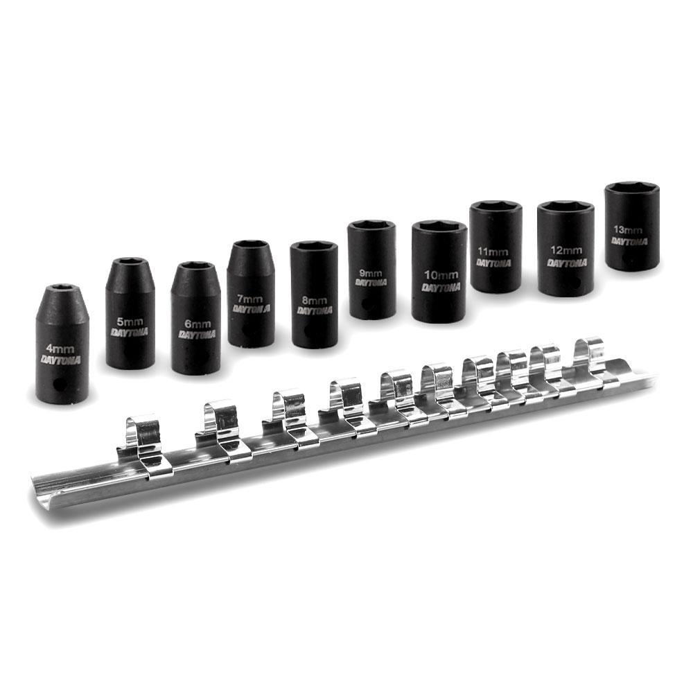 Daytona DTW1014 10pce 1/4" Drive Thin Wall Metric Impact Socket Set