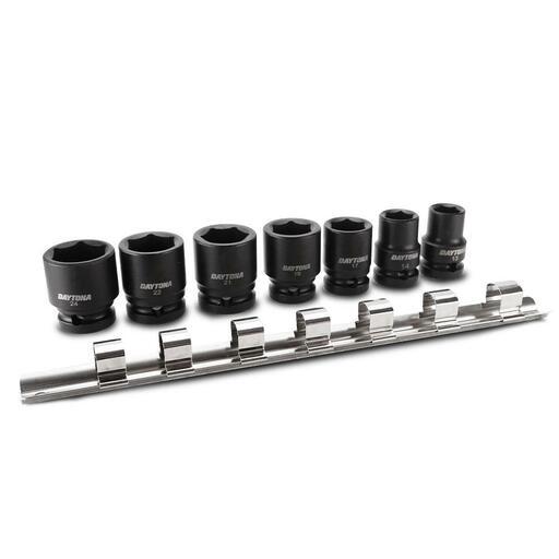 Daytona DSIM712 7pce 1/2" Metric Stubby Impact Sockets Rail Set