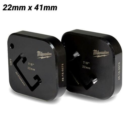 Milwaukee 49160078 22mm x 41mm Single Channel Die Set to Suit 18V Li ...