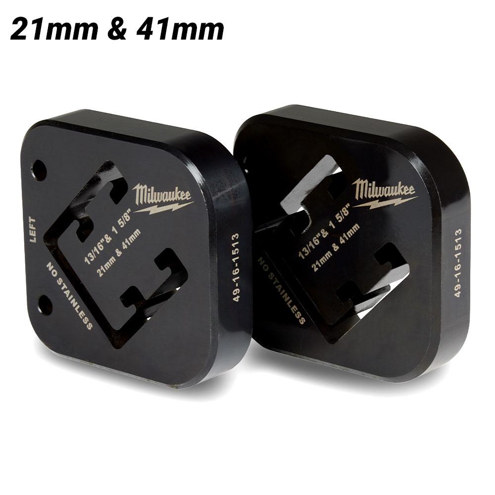 Milwaukee 49161513 21mm & 41mm Single Channel Die Set to Suit 18V Li ...