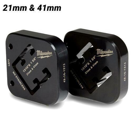 Milwaukee 49161513 21mm & 41mm Single Channel Die Set to Suit 18V Li ...
