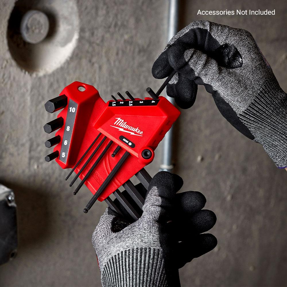 Milwaukee 48222186 9pce Metric L-Style with Ball End Hex Key Set