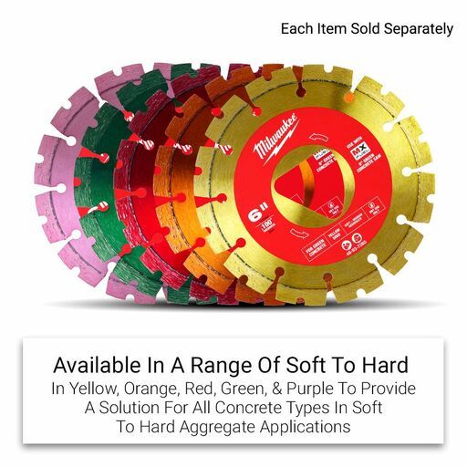 Milwaukee 49937263 150mm (6") Green Concrete Diamond Blade - Red