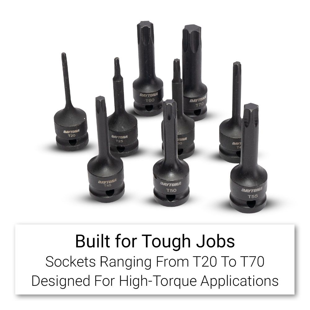 Daytona DTI912 9pce 1/2" Torx Impact Socket Set