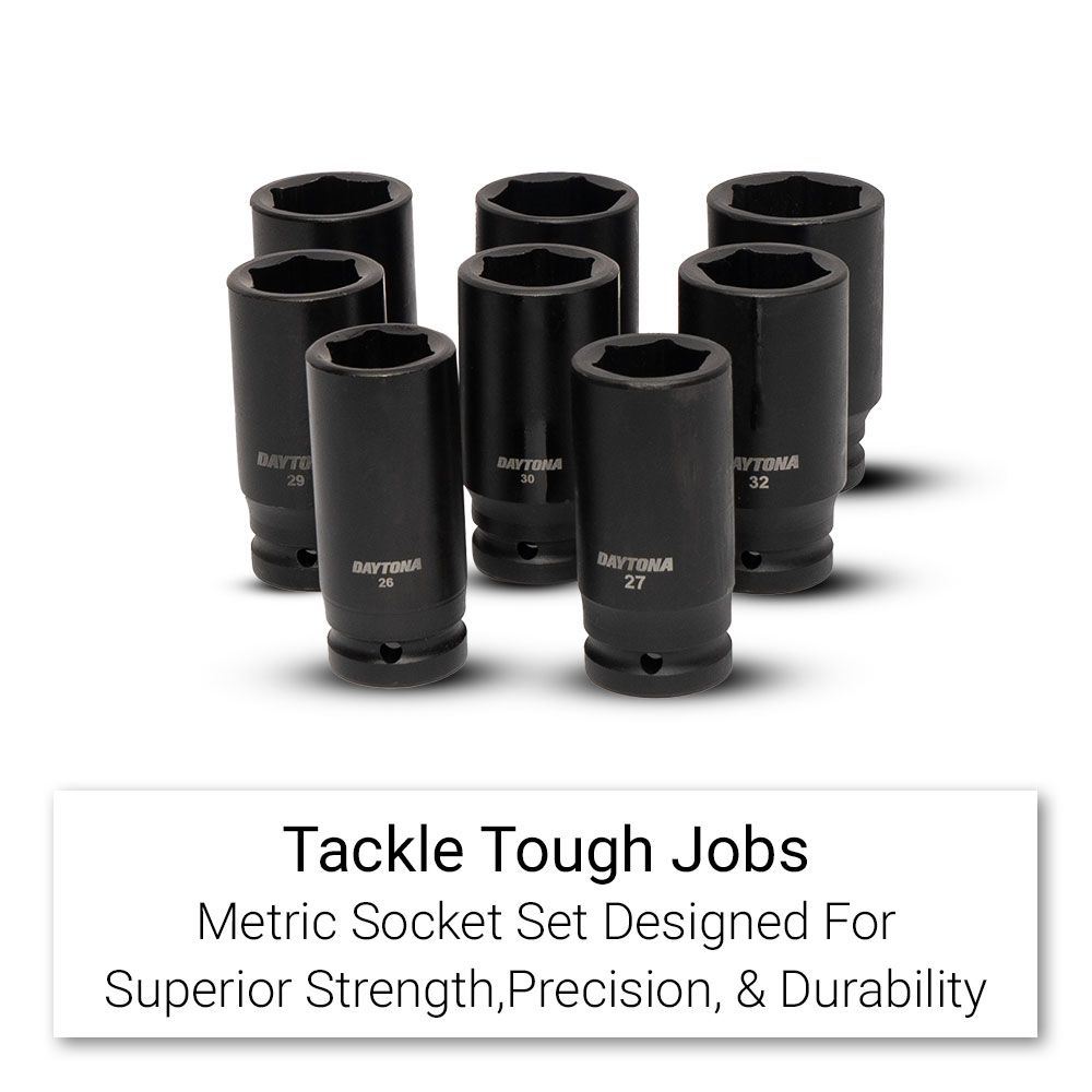 Daytona DIM934 8pce 3/4" Drive Deep Impact Metric Socket Set