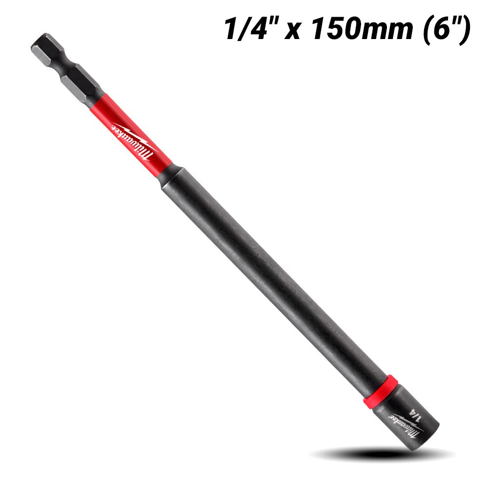 Milwaukee 49664582 1/4" x 150mm (6") Shockwave Power Bit Magnetic Nut ...