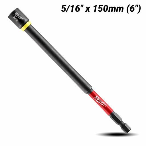Milwaukee 49664583 5/16" x 150mm (6") Shockwave Power Bit Magnetic Nut ...