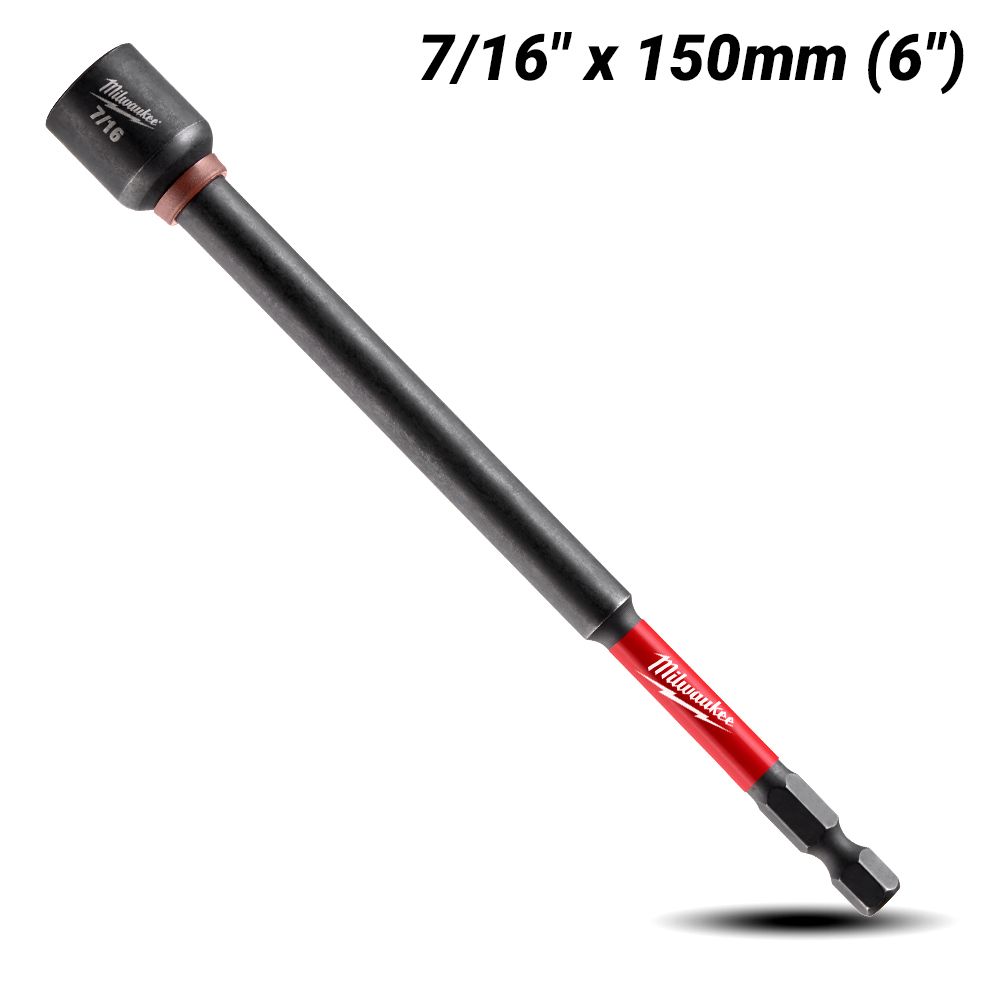 Milwaukee 49664586 7/16" x 150mm (6") Shockwave Power Bit Magnetic Nut ...