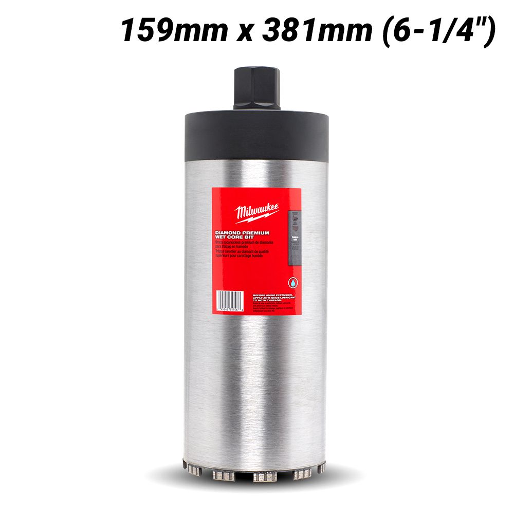 Milwaukee 48173062 159mm x 381mm (6-1/4") Diamond Premium Wet Core Bit